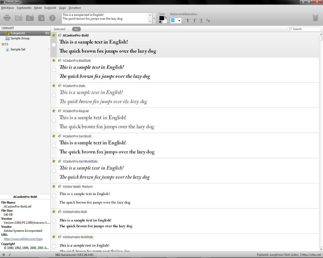 NexusFont – egyszerű és nagyszerű ingyenes font manager – HALASIZSOLT